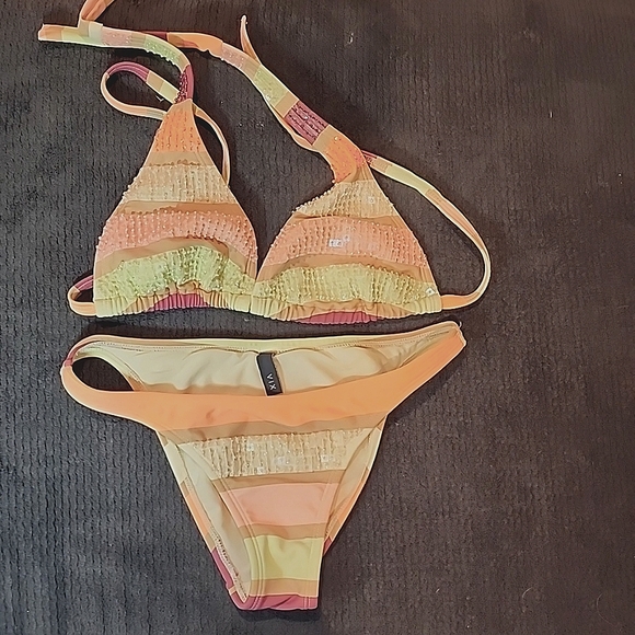 Vix | Swim | Vix Peach And Cream Bikini Set | Poshmark